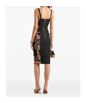 Dolce & Gabbana Carretto Print Charmeuse Long Skirt