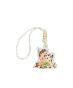 GANNI Pony Print Keyring - Egret