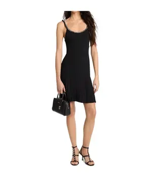 Michael Kors Ruffled-neckline Dress - Black
