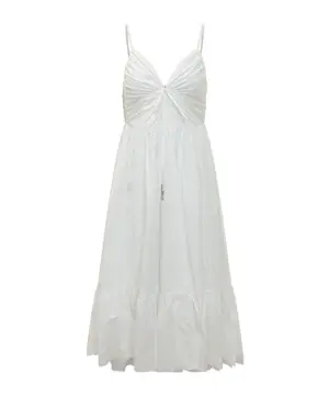 Michael Kors One-shoulder Maxi Dress With V-neck And Tie Detail