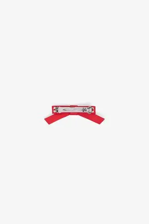 GANNI Red Eyelet Bow Barrette