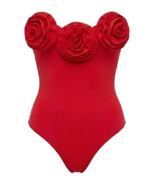 LA REVECHE Floral One-piece Swimsuit - Red