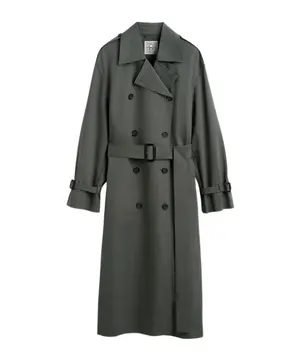 TOTEME Belted Double-breasted Trench Coat - Black
