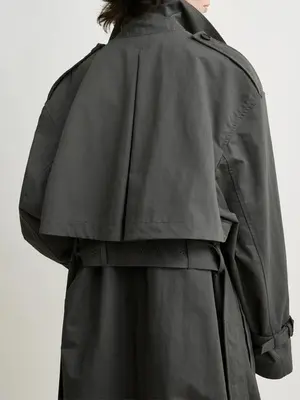 TOTEME Belted Double-breasted Trench Coat - Black