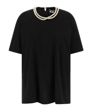 Junya Watanabe Pearl Trim Crew Neck T-shirt - Black