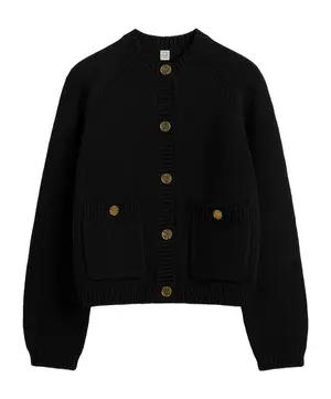 TOTEME Hammered Button Cotton Cardigan