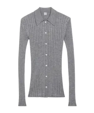 TOTEME Ribbed Cardigan - Grey