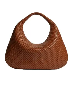 Bottega Veneta Maxi Intrecciato Leather Shoulder Bag - Tannin