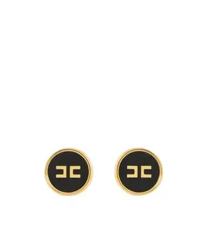 Elisabetta Franchi Logo Earrings - Golden