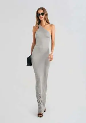 SEROYA Gabriella Maxi Dress - Pebble Grey