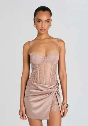 Retrofete Gale Lace Bodysuit - Truffle