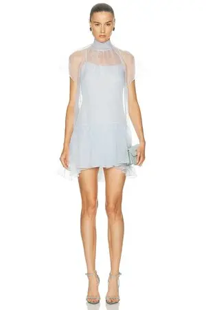 Simkhai Beaux Mini Dress In Baby Blue - Periwinkle Sky