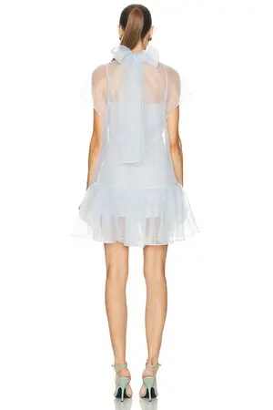 Simkhai Beaux Mini Dress With Sheer Overlay - Periwinkle Sky
