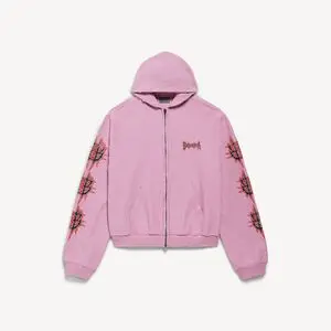 Balenciaga Sacré Caur Medium Fit Zip-up Hoodie - Pink