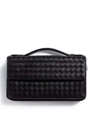 Bottega Veneta Small Woven Zip Organizer