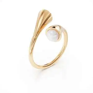 LINDA FIORE Bella Vermeil Ring With Cultured Freshwater Pearls - Gold