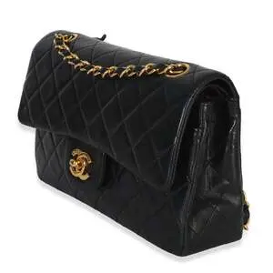 Chanel Vintage 24k Quilted Lambskin Classic Double Flap Bag