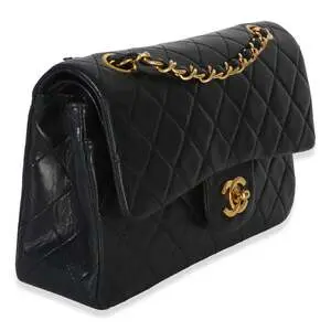 Chanel Vintage 24k Quilted Lambskin Classic Double Flap Bag