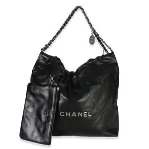 Chanel Quilted Shiny Calfskin 22 Hobo