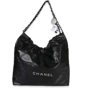 CHANEL Chanel Quilted Shiny Calfskin Hobo