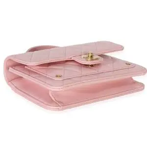 Chanel Light Quilted Lambskin Preppy Satchel Wallet On Chain