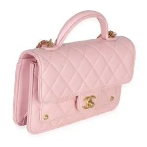 Chanel Quilted Lambskin Wallet On Chain With Top Handle