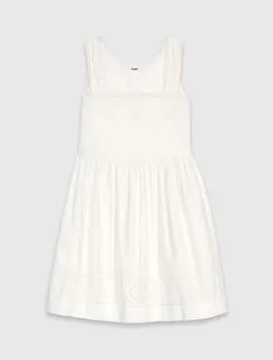 Maje Short Dress With Lace Trim