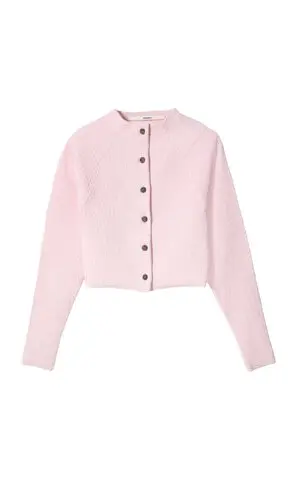 Jacquemus The Scala Buttoned Stretch-knit Cardigan - Light Pink