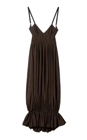 Jacquemus Alivu Gathered Midi Dress - Brown