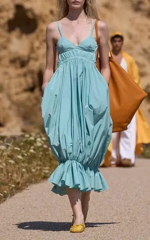 Jacquemus The Alivu Gathered Midi Dress