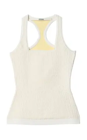 Jacquemus The Scala Racerback Stretch-knit Tank Top - Off-white