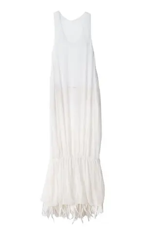 Jacquemus Alta Cinched Silk Maxi Dress - White