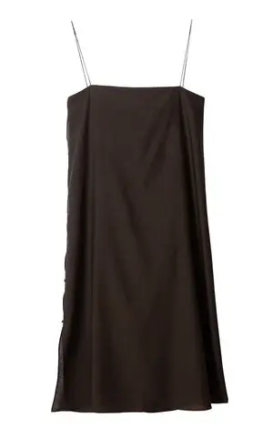 Jacquemus The Isola Pleated Virgin-wool Mini Dress - Brown