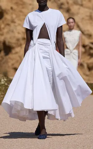 Jacquemus The Evisa Cutout Cotton Midi Dress