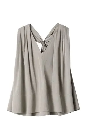 Jacquemus The Velero Gathered Linen-blend Top - Grey