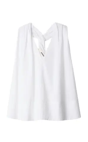 Jacquemus The Velero Gathered Cotton Top - White