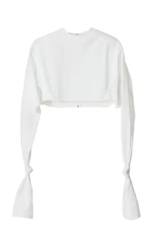 Jacquemus The Fiocco Cropped Cotton Top - White