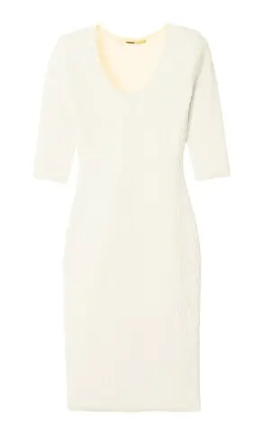 Jacquemus The Scala Scoop-neck Midi Dress - White