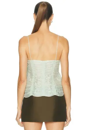 Khaite Inara Ruched Chiffon Camisole - Ice Green