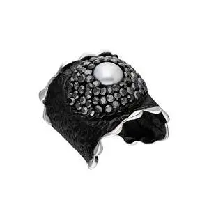 NOWART JEWELRY Pearl And Hematite Ring - Black
