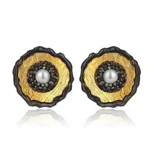 NOWART JEWELRY Pearl And Hematite Stud Earrings - Gold