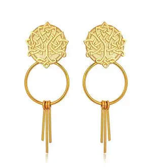 NOWART JEWELRY Viking Tree Of Life Plated Sterling Silver Earrings - Gold