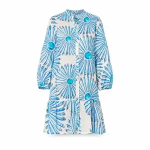 CASA ATELIER BY FERDINANDO FUSCO Linen Shirt Dress - White/blue