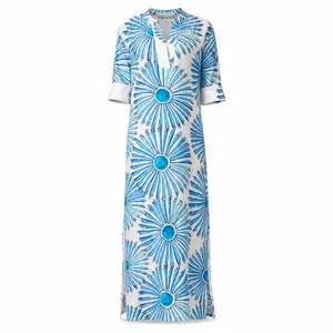 CASA ATELIER BY FERDINANDO FUSCO Linen V-neck Caftan