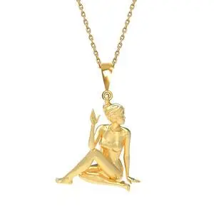 NOWART JEWELRY Ardha Matsyendrasana Pose Pendant Necklace - Gold