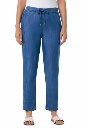 Coolibar Enclave Weekend Pants - Light Indigo Chambray
