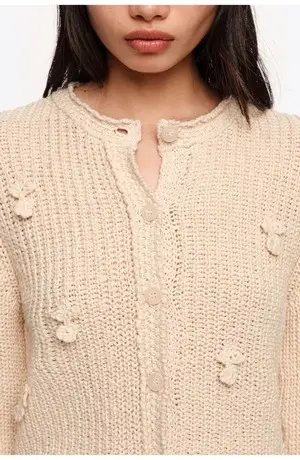 Bimba Y Lola Cotton Cardigan With Bobble Detail