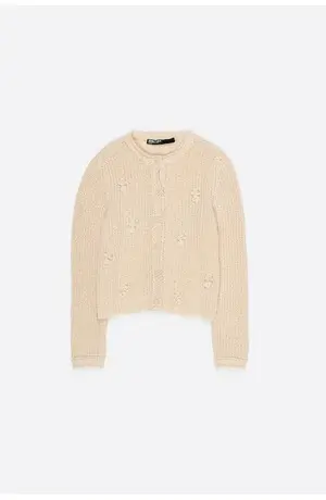 Bimba Y Lola Cotton Cardigan With Bobble Detail