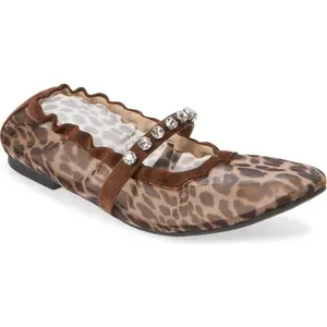 STUART WEITZMAN Goldie Crystal Strap Ballet Flat Classic Cigar