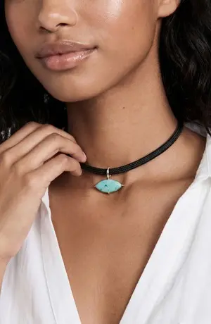 Ettika Statement Marquise Crystal Choker - Turquoise